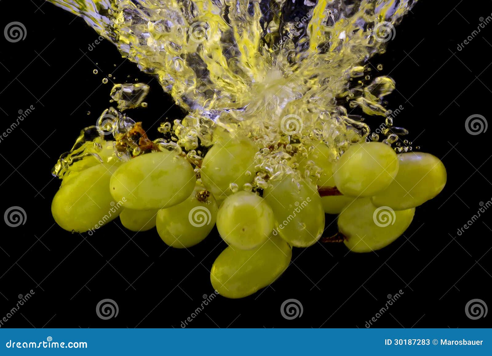 Grapes In Water Splash Isolated On Black Background Royalty-Free Stock ...