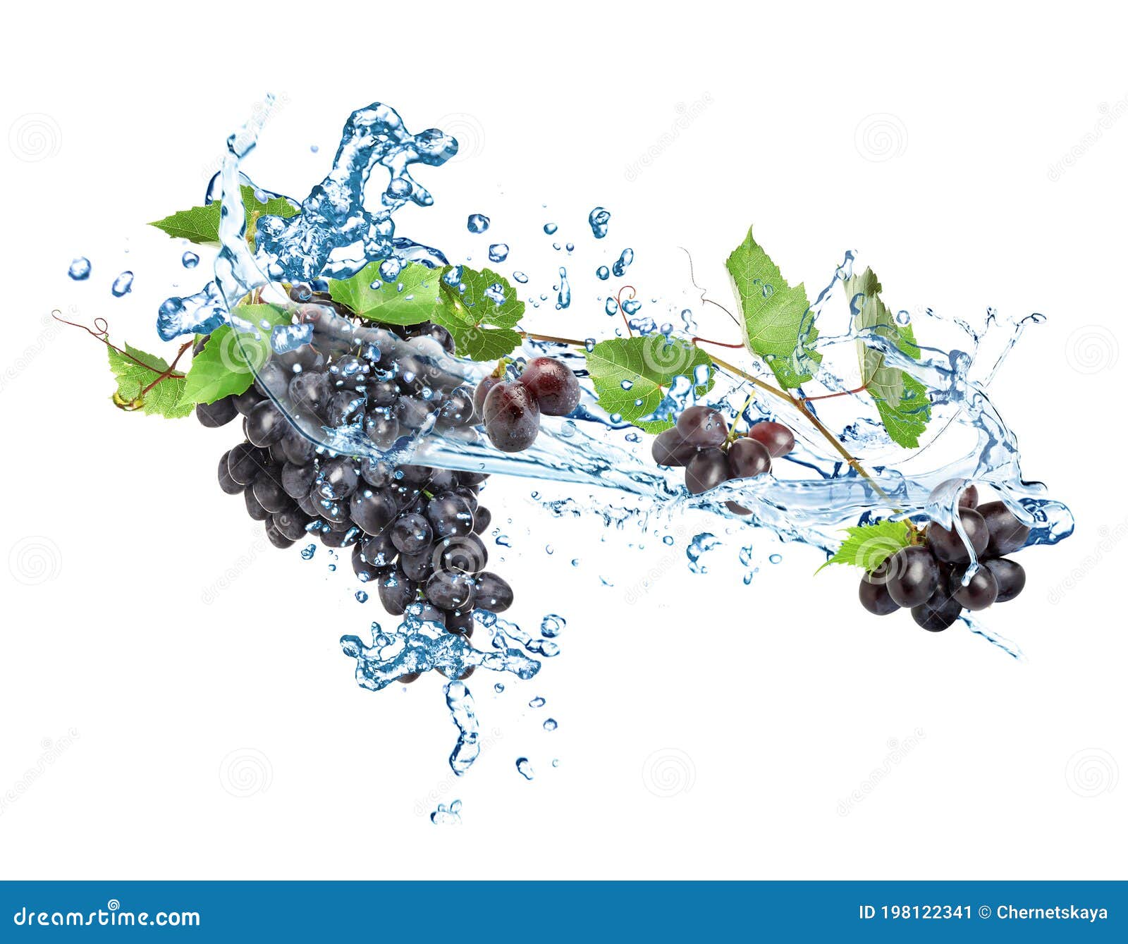 Grapes with Water Splash on White Background Stock Image - Image of ...