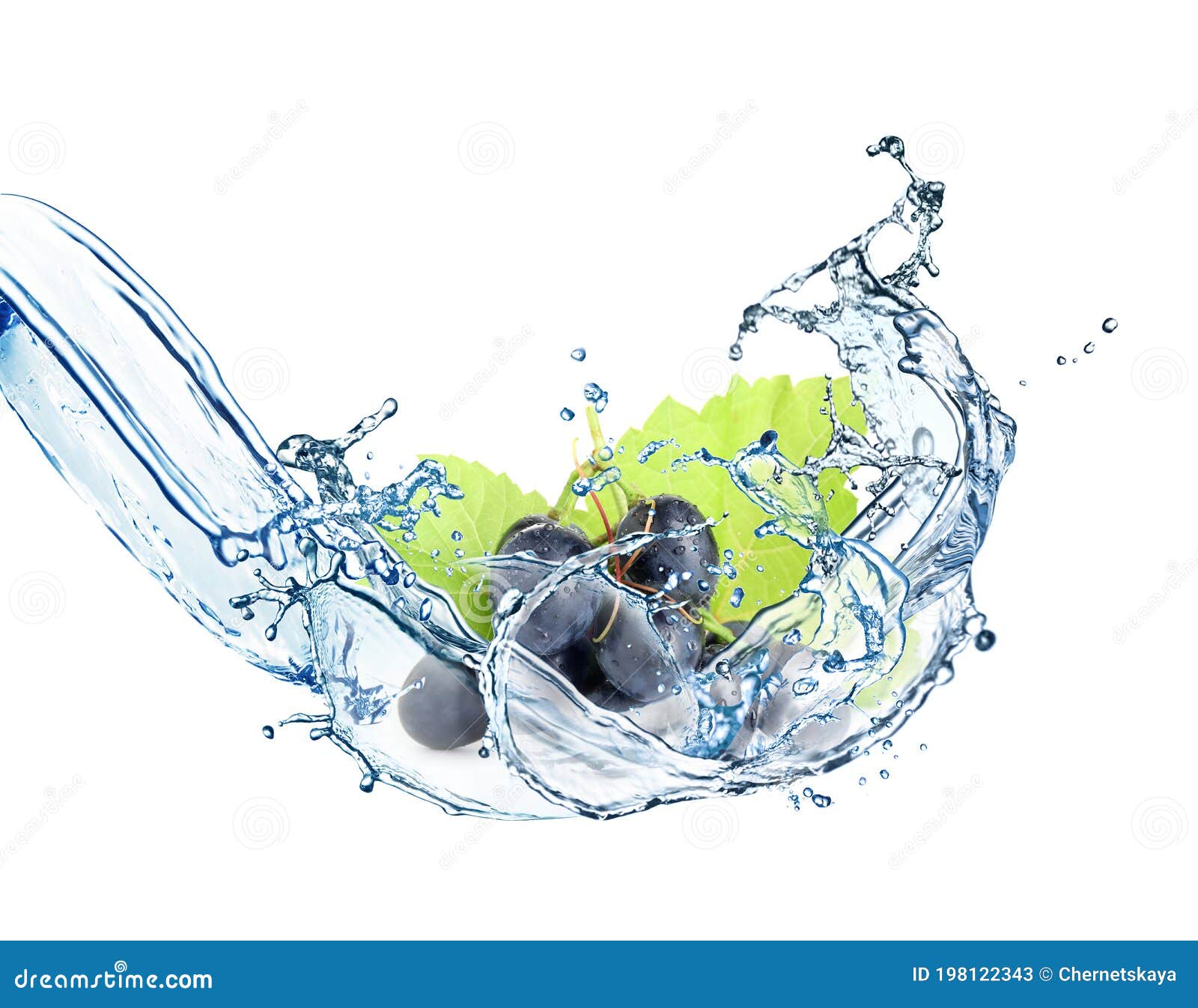 Grapes with Water Splash on White Background Stock Image - Image of ...