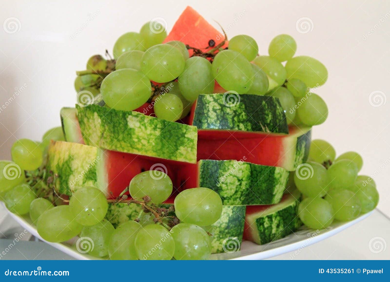 Grapes and watermelon stock image. Image of dessert, summer - 43535261