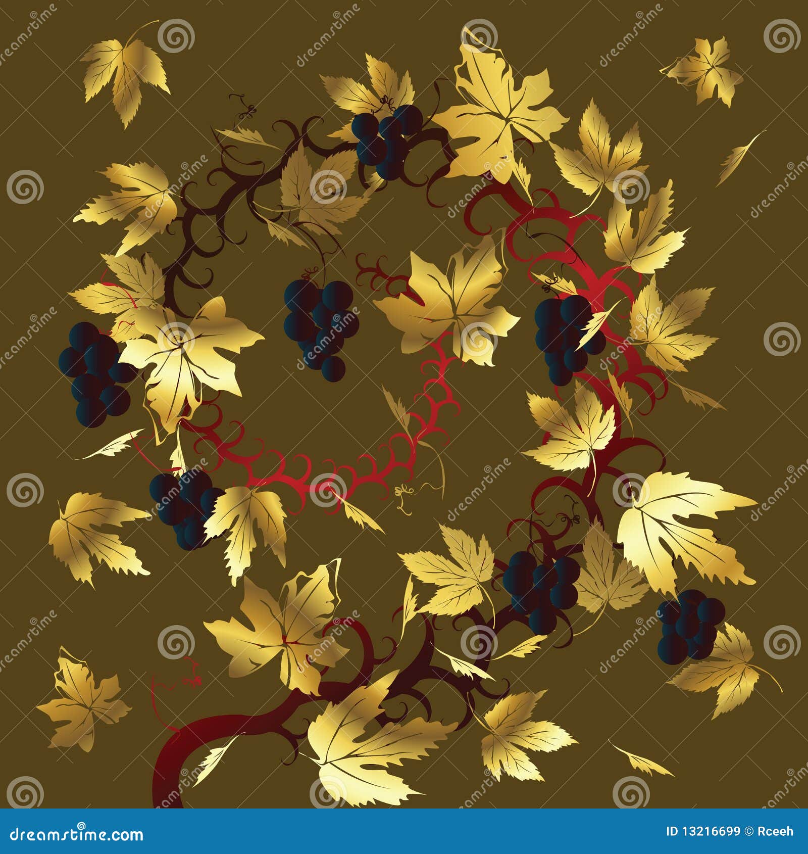 Grapevine stock vector. Illustration of curve, bunch - 13216699