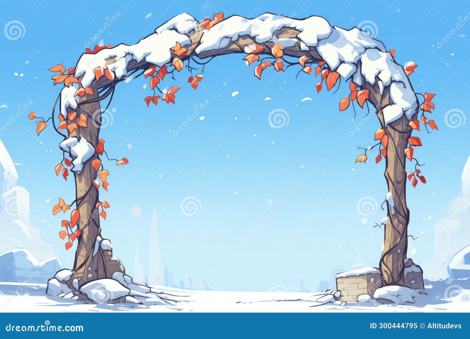 Grapevine Arch with a Chilly Blue Winter Sky Stock Image - Image of ...