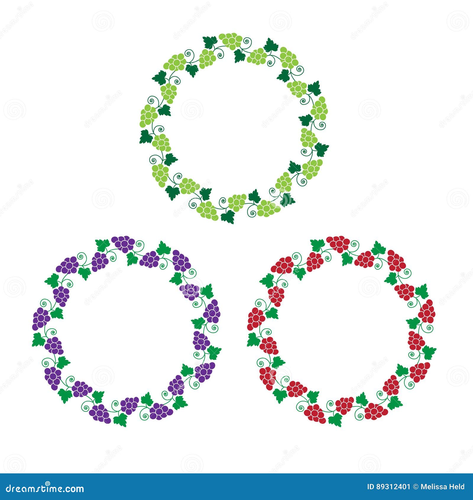 Grapevine circle frames stock illustration. Illustration of grapes ...