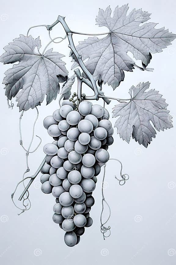 Grapevine Drawing. Generative AI Stock Illustration - Illustration of ...