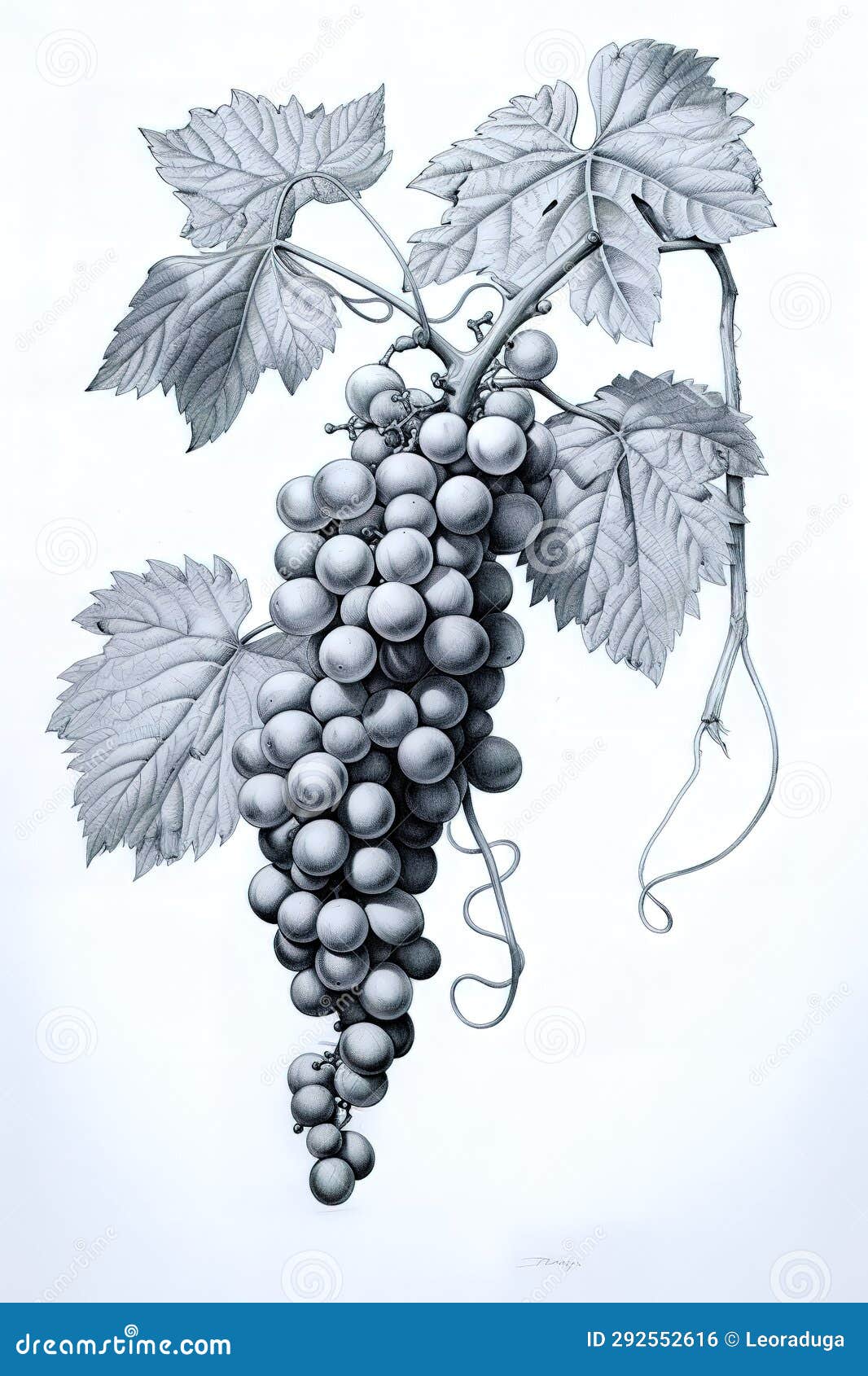 Grapevine Drawing. Generative AI Stock Illustration - Illustration of ...