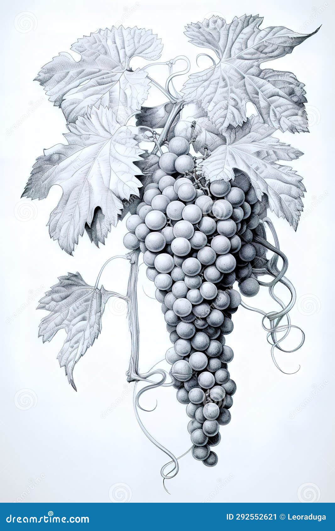 Grapevine Drawing. Generative AI Stock Illustration - Illustration of ...