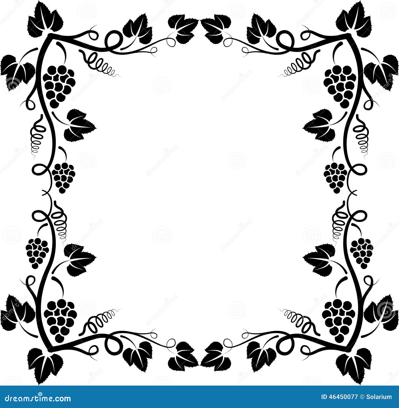 Grapevine frame stock vector. Illustration of leaves - 46450077