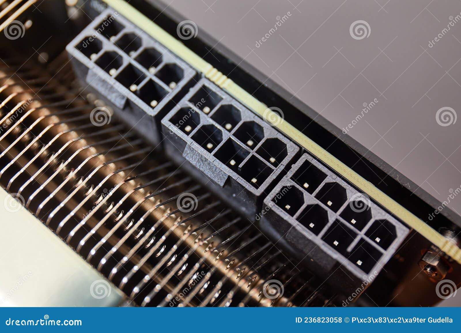 Grapgics Card with Many 8-pin Power Connectors Stock Photo - Image of ...