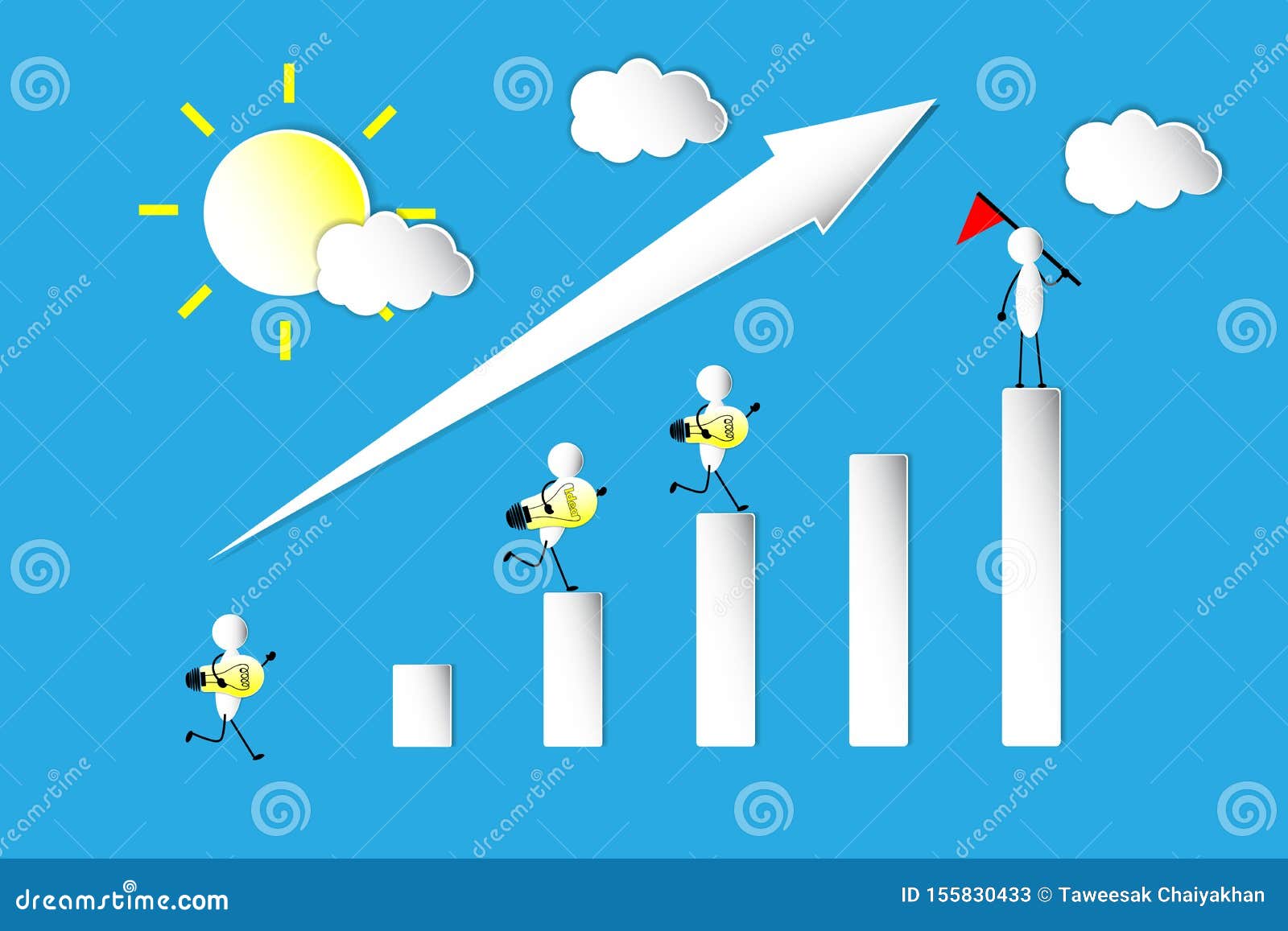 Thinking and Leader Concept, Graph Growth Stock Illustration ...