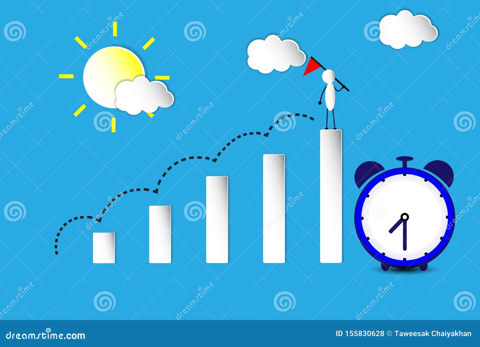The Graph and Leader Concept, Clock Stock Illustration - Illustration ...
