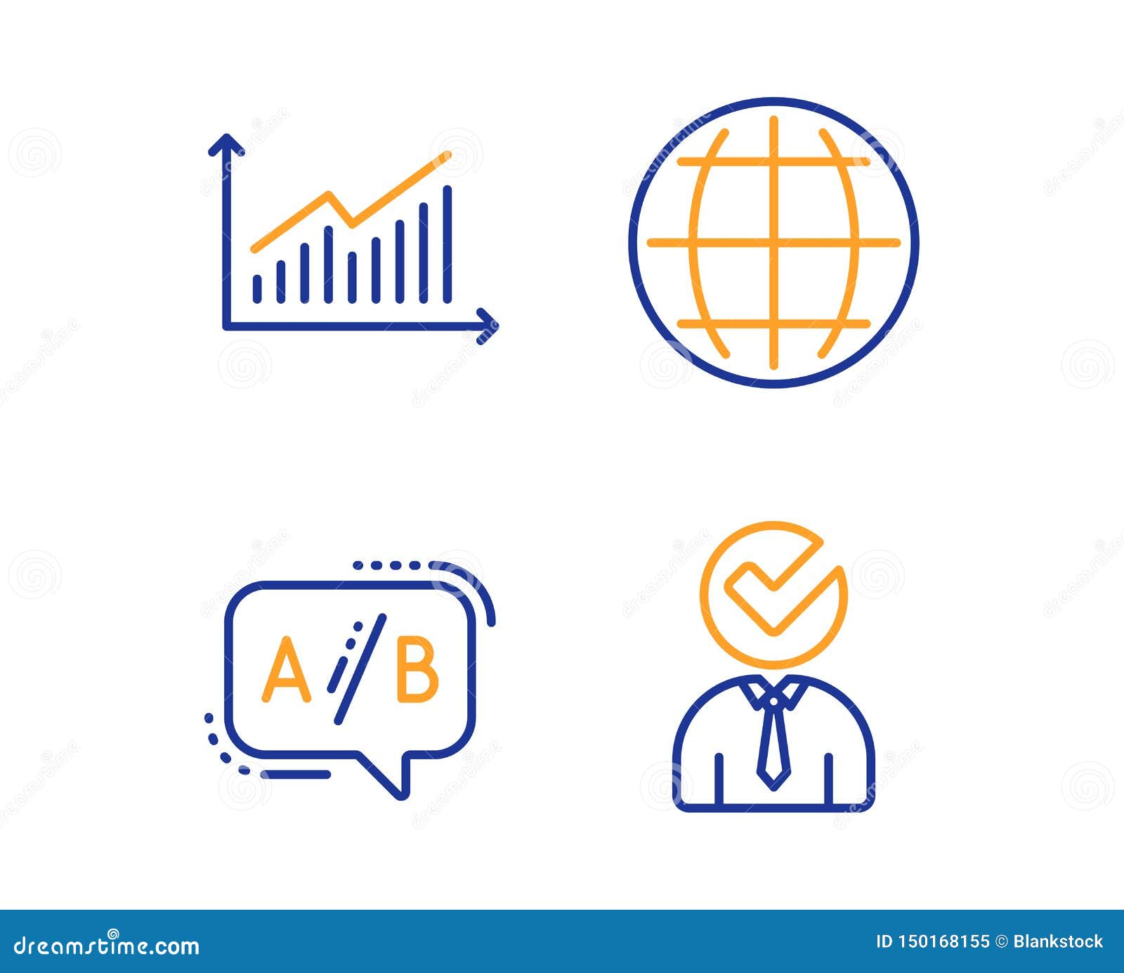 Graph, Ab Testing and Globe Icons Set. Vacancy Sign. Presentation ...