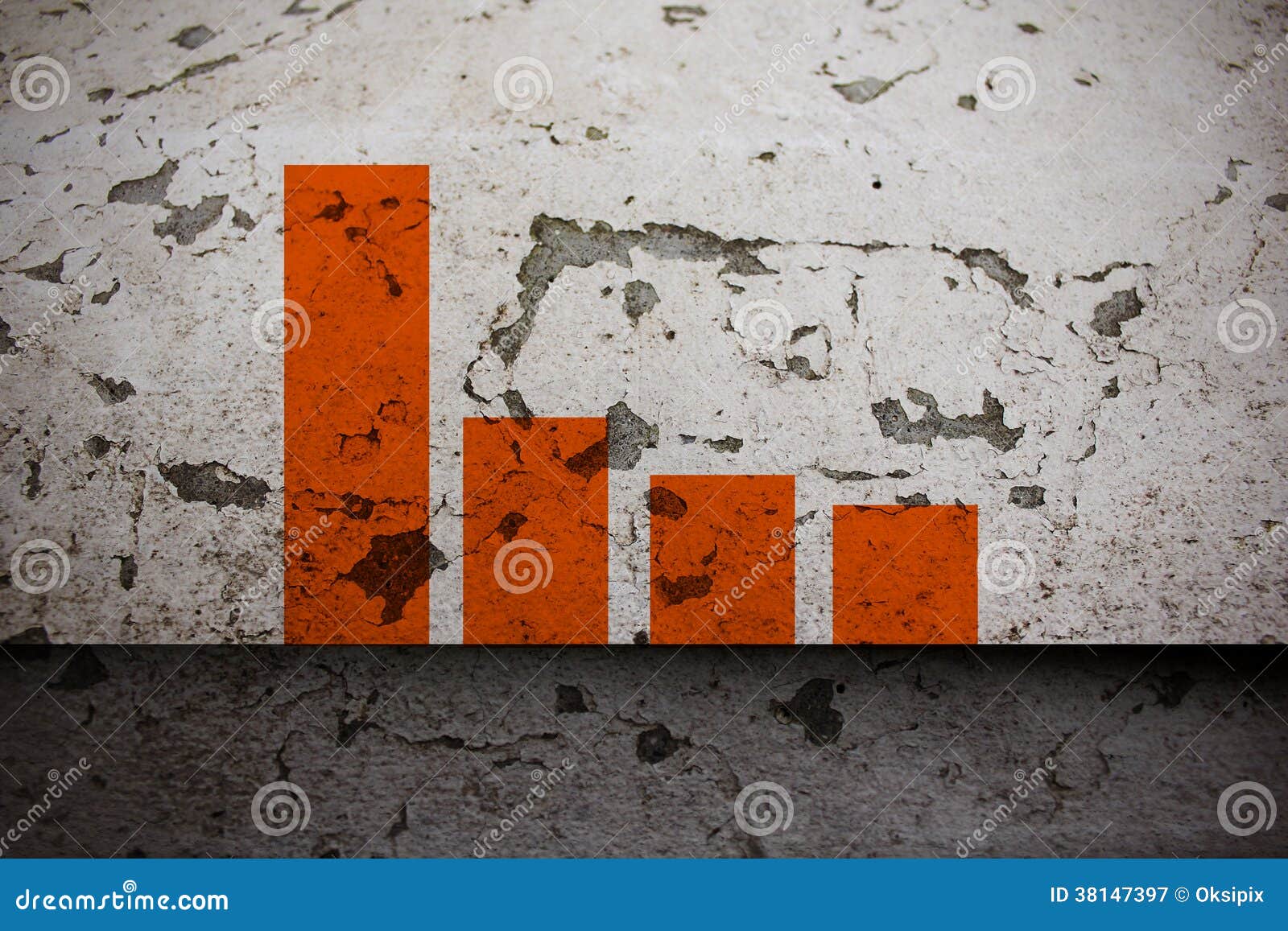 Graph on aged paint wall stock image. Image of business - 38147397