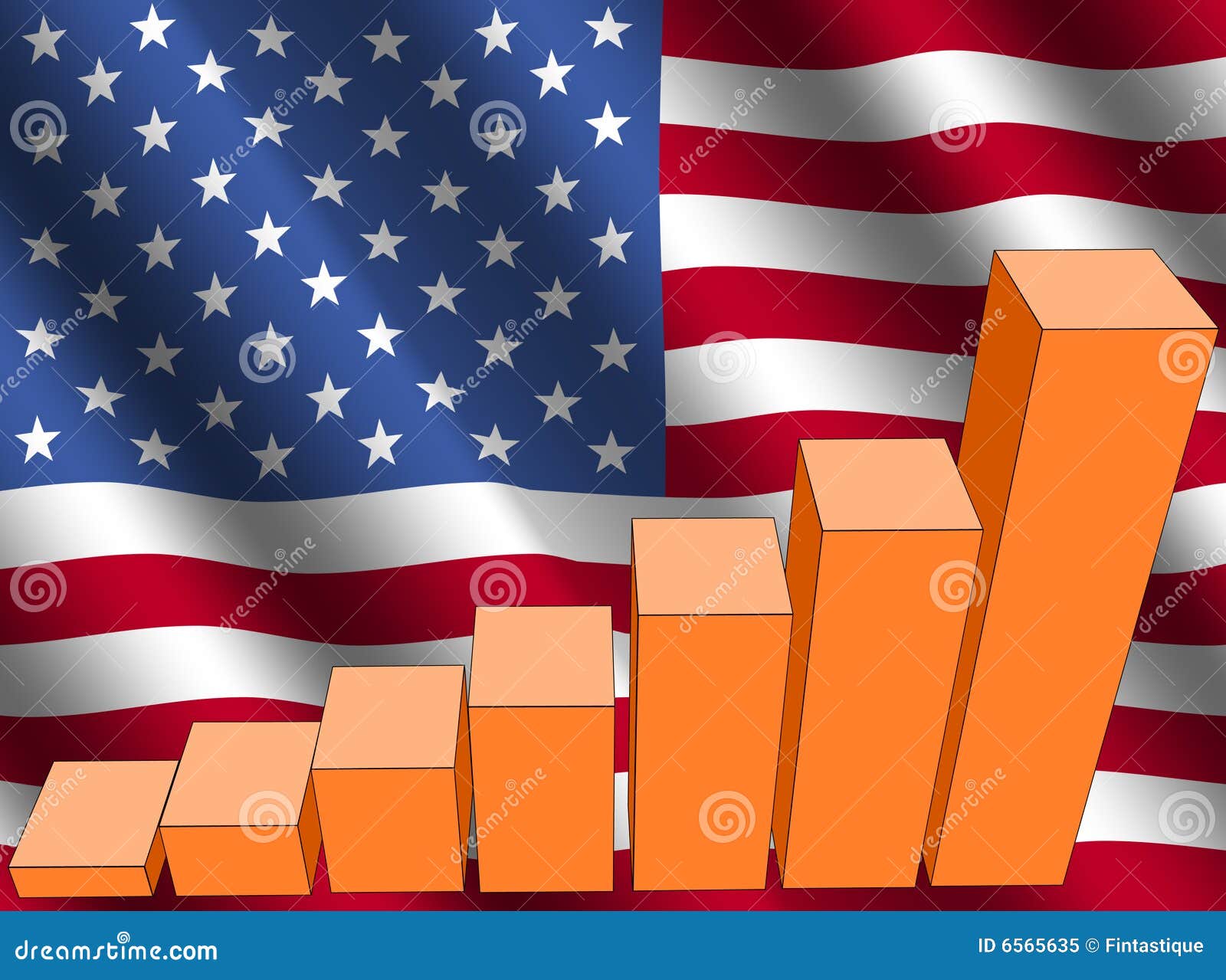 Graph and American flag stock illustration. Illustration of graph - 6565635