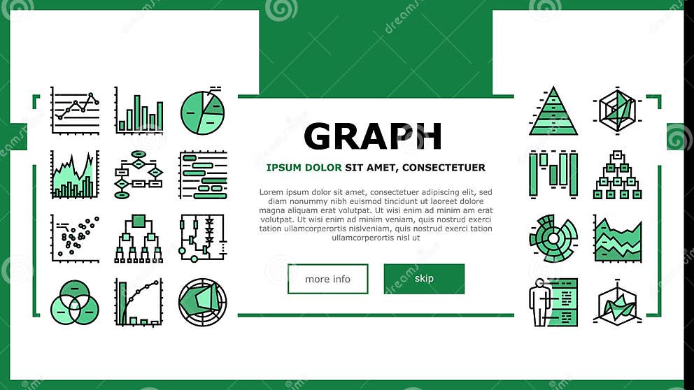 Graph for Analyzing and Research Landing Header Vector Stock ...