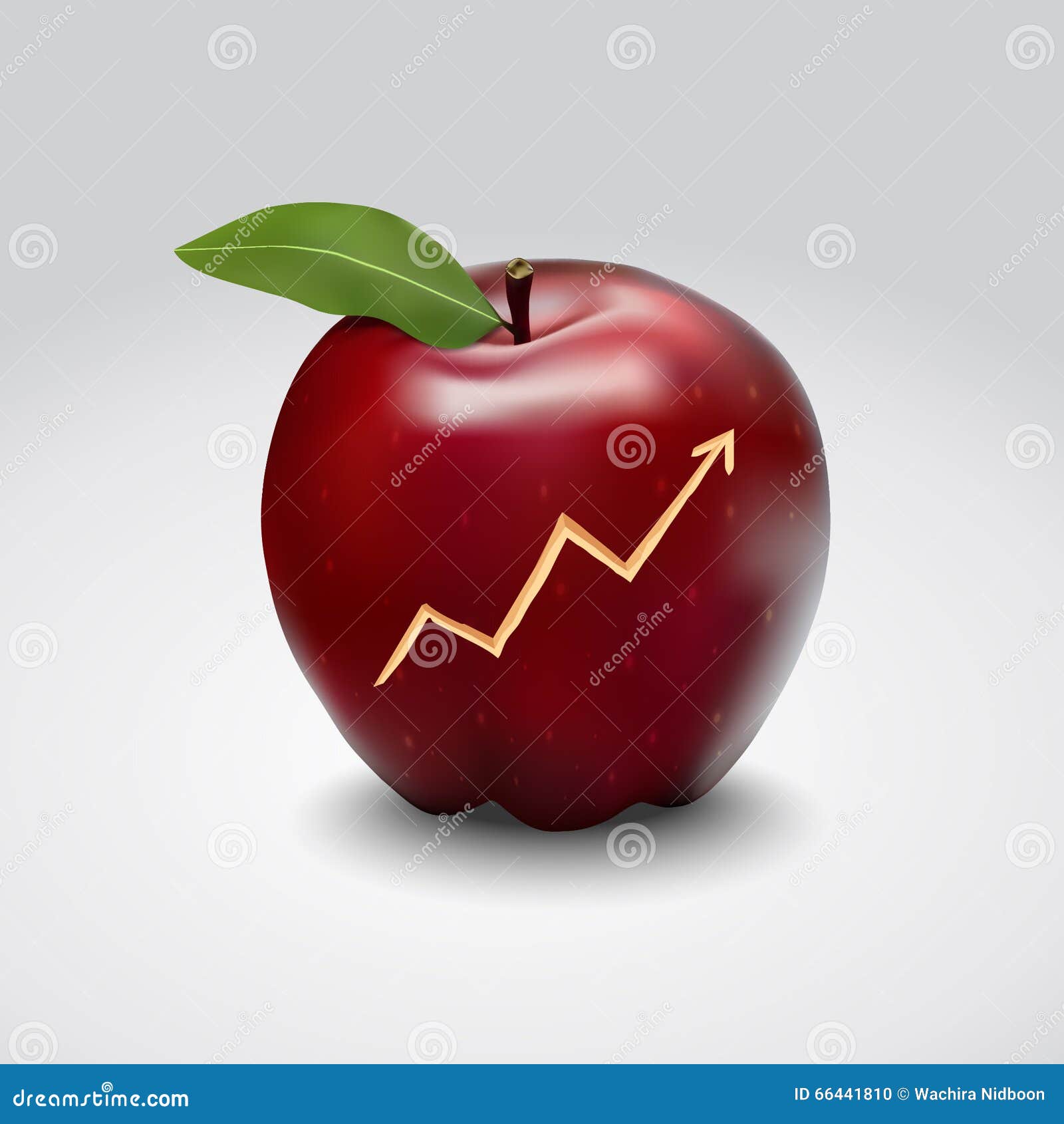 Graph on apple skin stock vector. Illustration of progress - 66441810