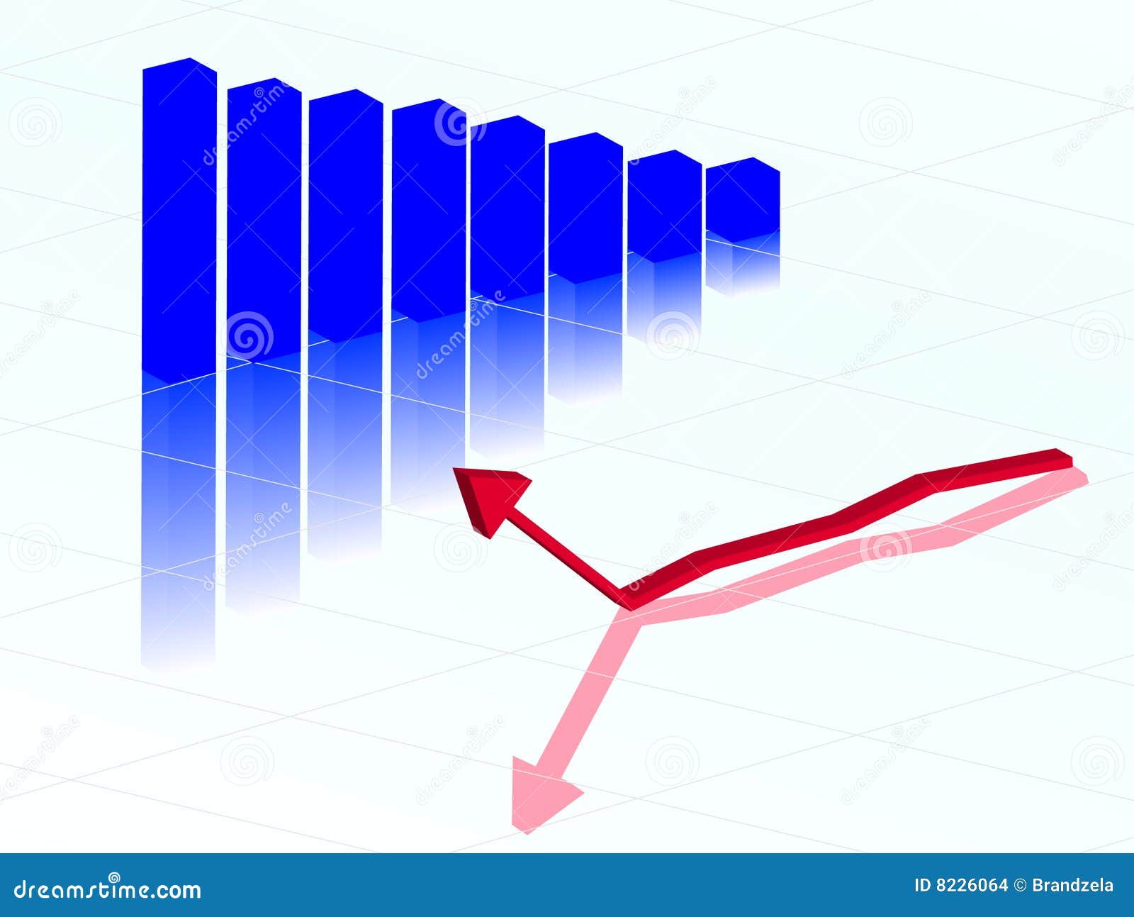 Graph and arrow stock vector. Illustration of lost, credit - 8226064