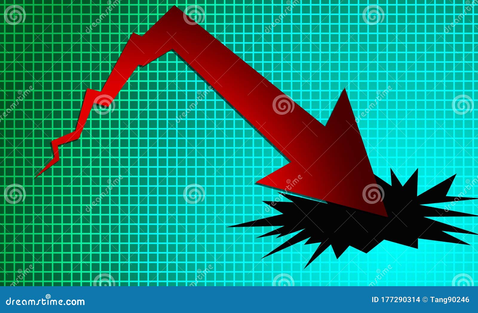 Graph Arrow Breaking through the Ground Stock Illustration ...
