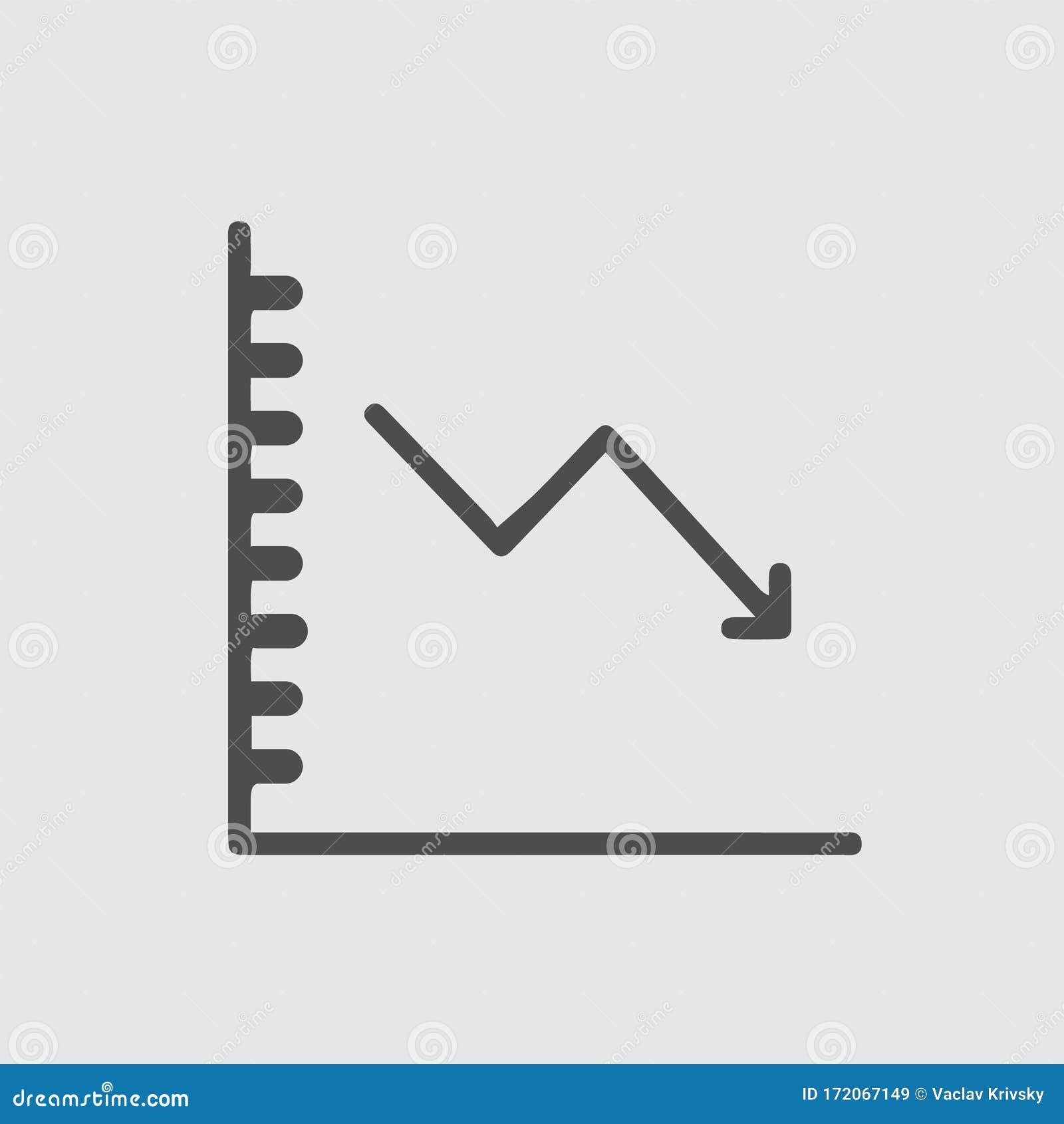 Graph Arrow Down Icon. Chart Stock Vector - Illustration of currency ...