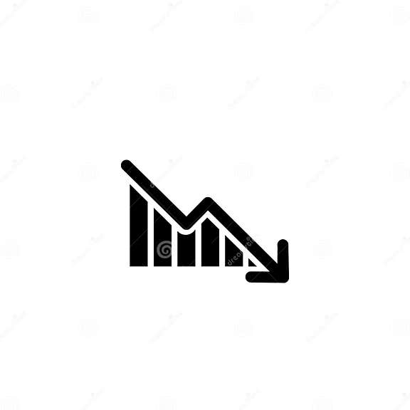 Graph with Arrow Going Down. Vector Symbol Stock Illustration ...