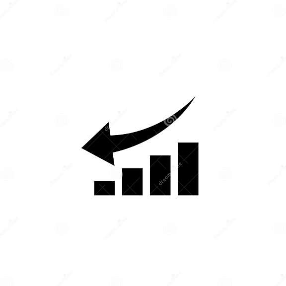 Graph with Arrow Going Down. Vector Symbol Stock Illustration ...
