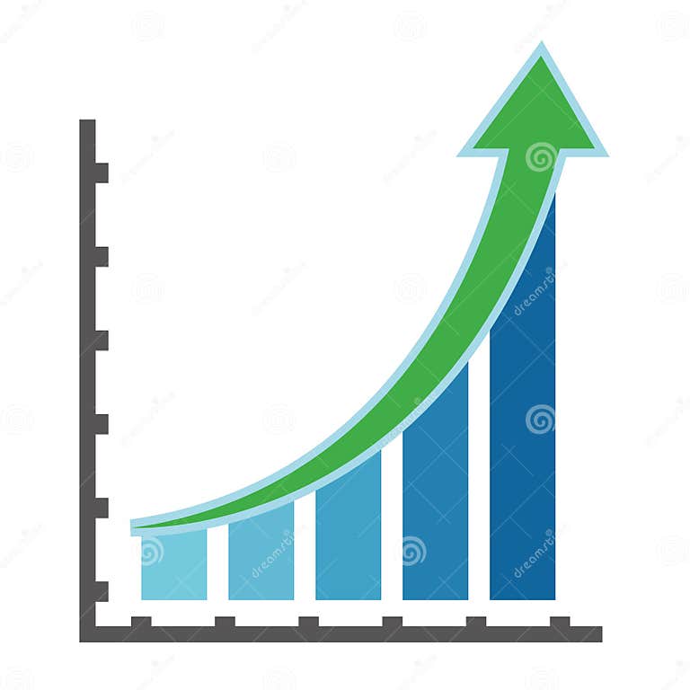 Graph with arrow icon stock illustration. Illustration of arrow - 74008393