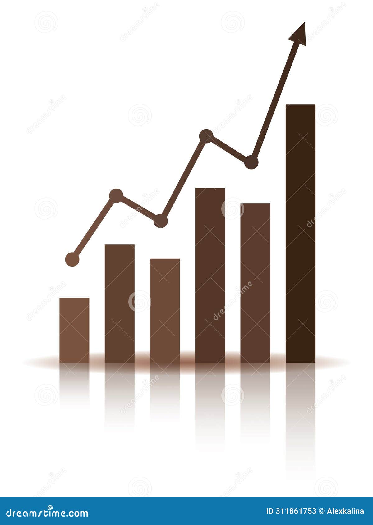 Graph with Arrow and Increase Report. Diagram with the Progress of Rise ...