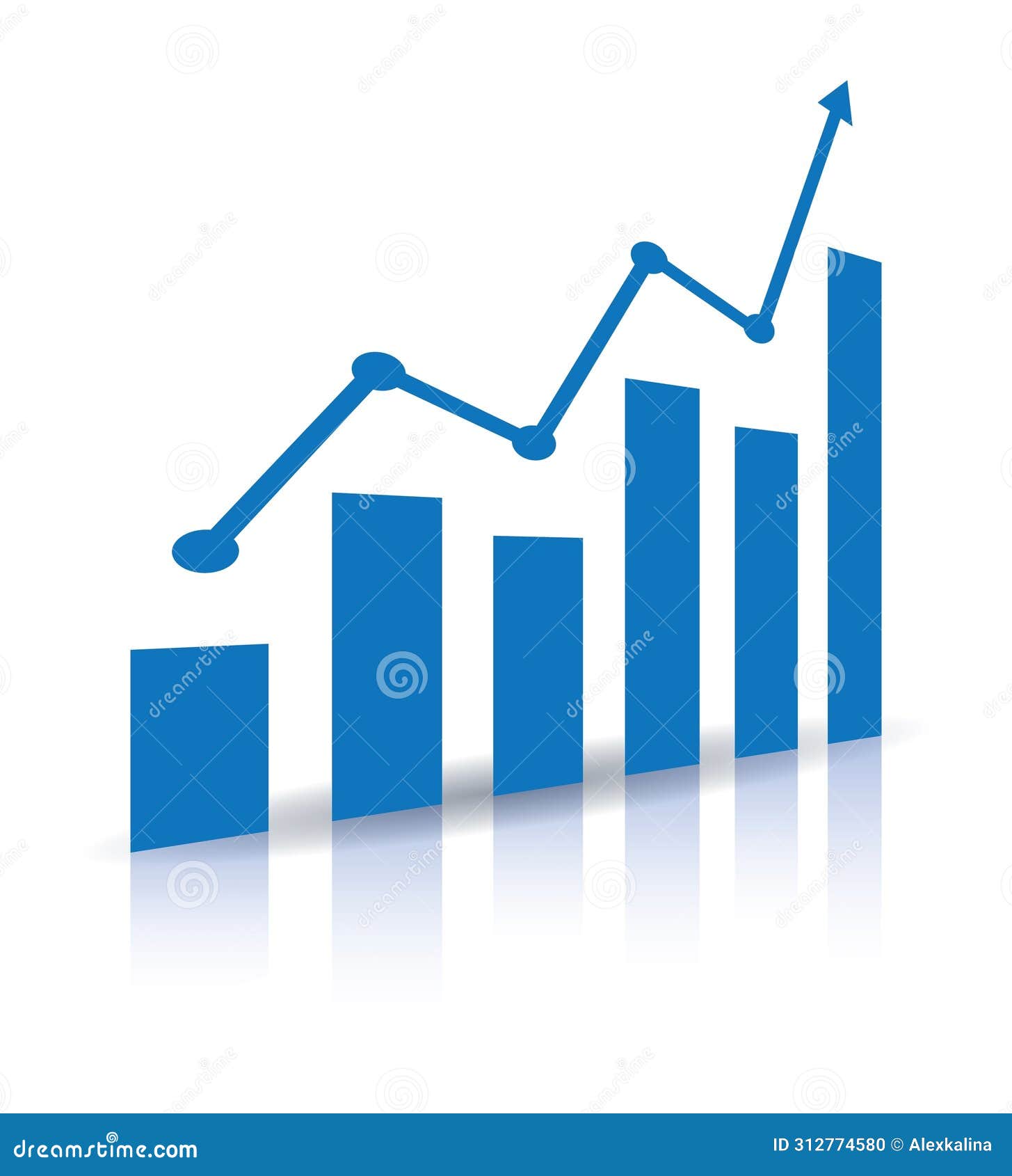 Graph with Arrow and Increase Report. Diagram with the Progress of Rise ...
