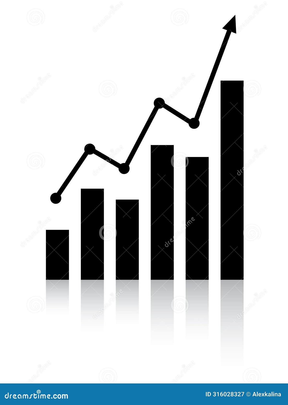 Graph with Arrow and Increase Report. Diagram with the Progress of Rise ...