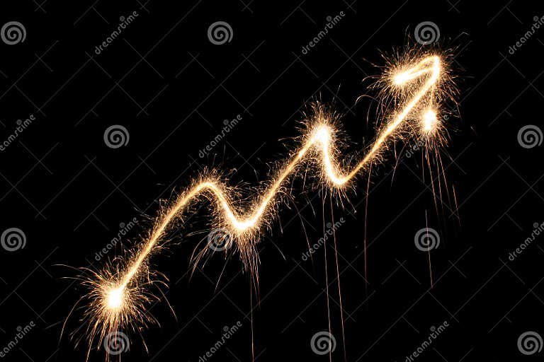 Graph arrow sparkler stock photo. Image of accounting - 1484442