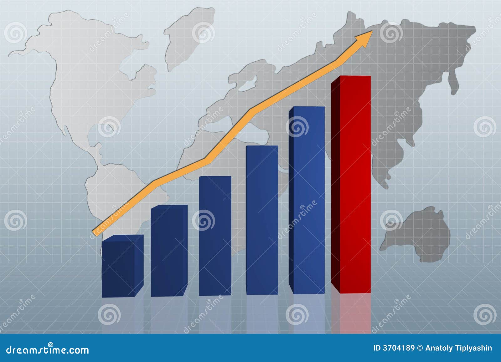 Graph with arrow up stock illustration. Illustration of shaft - 3704189
