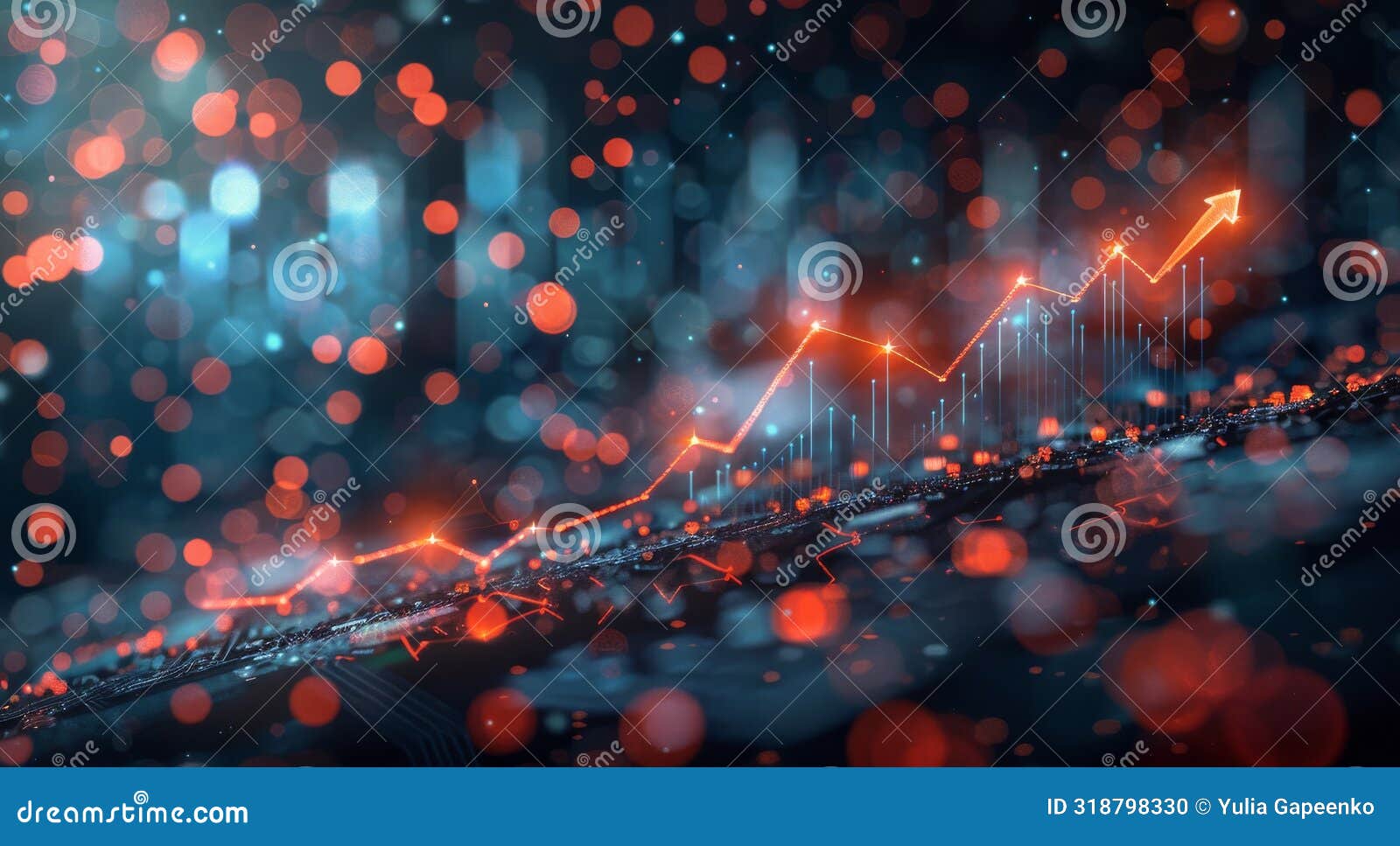 Graph with Arrows Background Stock Photo - Image of infographic, chart ...