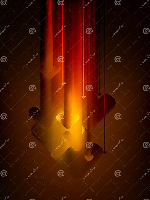 Graph Arrows Move Down in Glow Color. EPS 8 Stock Vector - Illustration ...