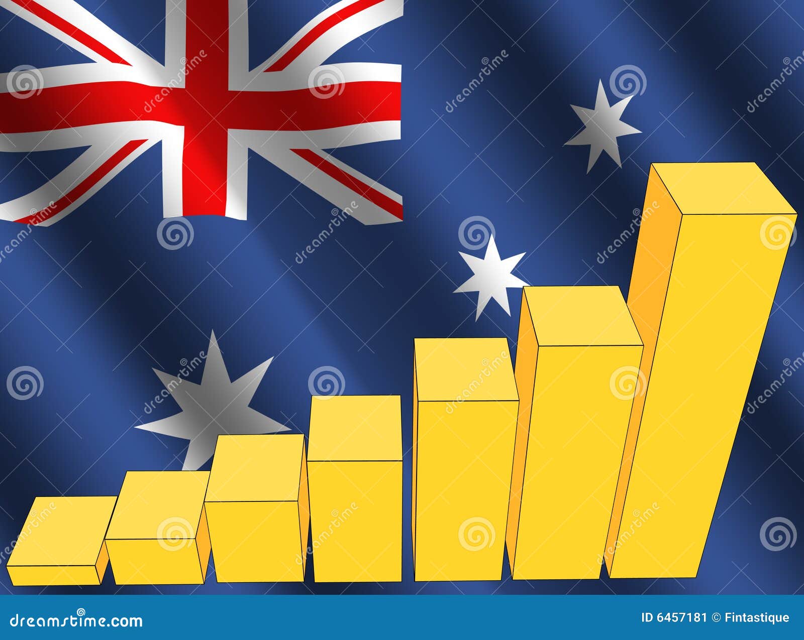 Graph and Australian flag stock illustration. Illustration of colorful ...