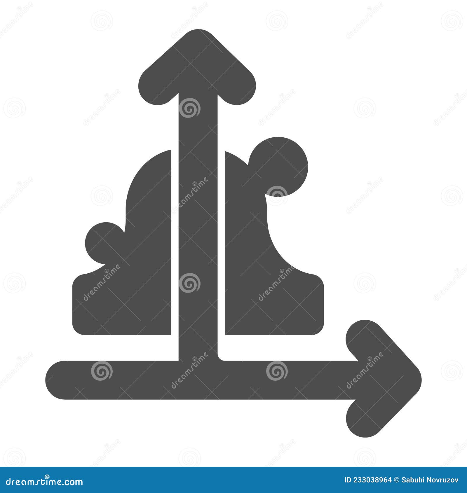 Graph With Axis Deflection And Curve With Circles Solid Icon, Diagram ...