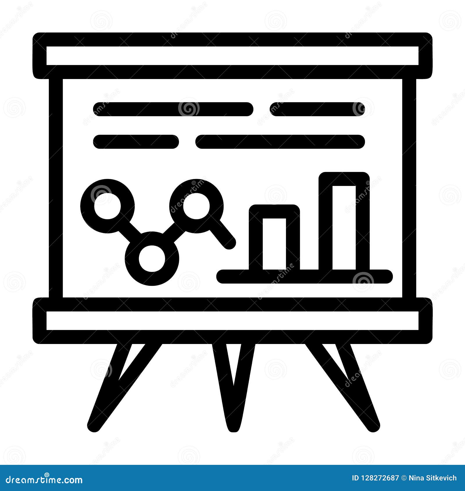 Graph Banner Icon, Outline Style Stock Vector - Illustration of black ...
