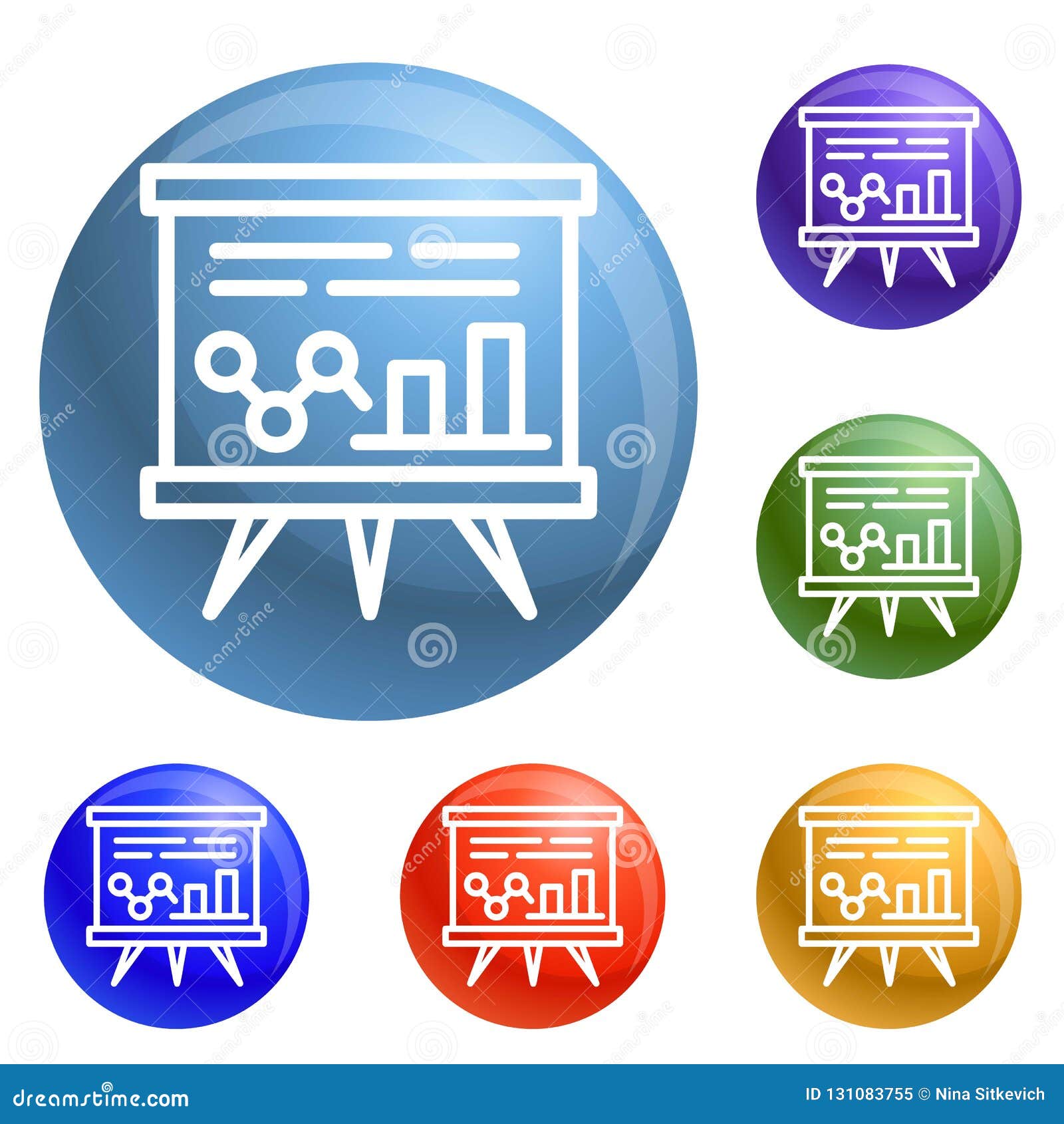 Graph Banner Icons Set Vector Stock Vector - Illustration of financial ...