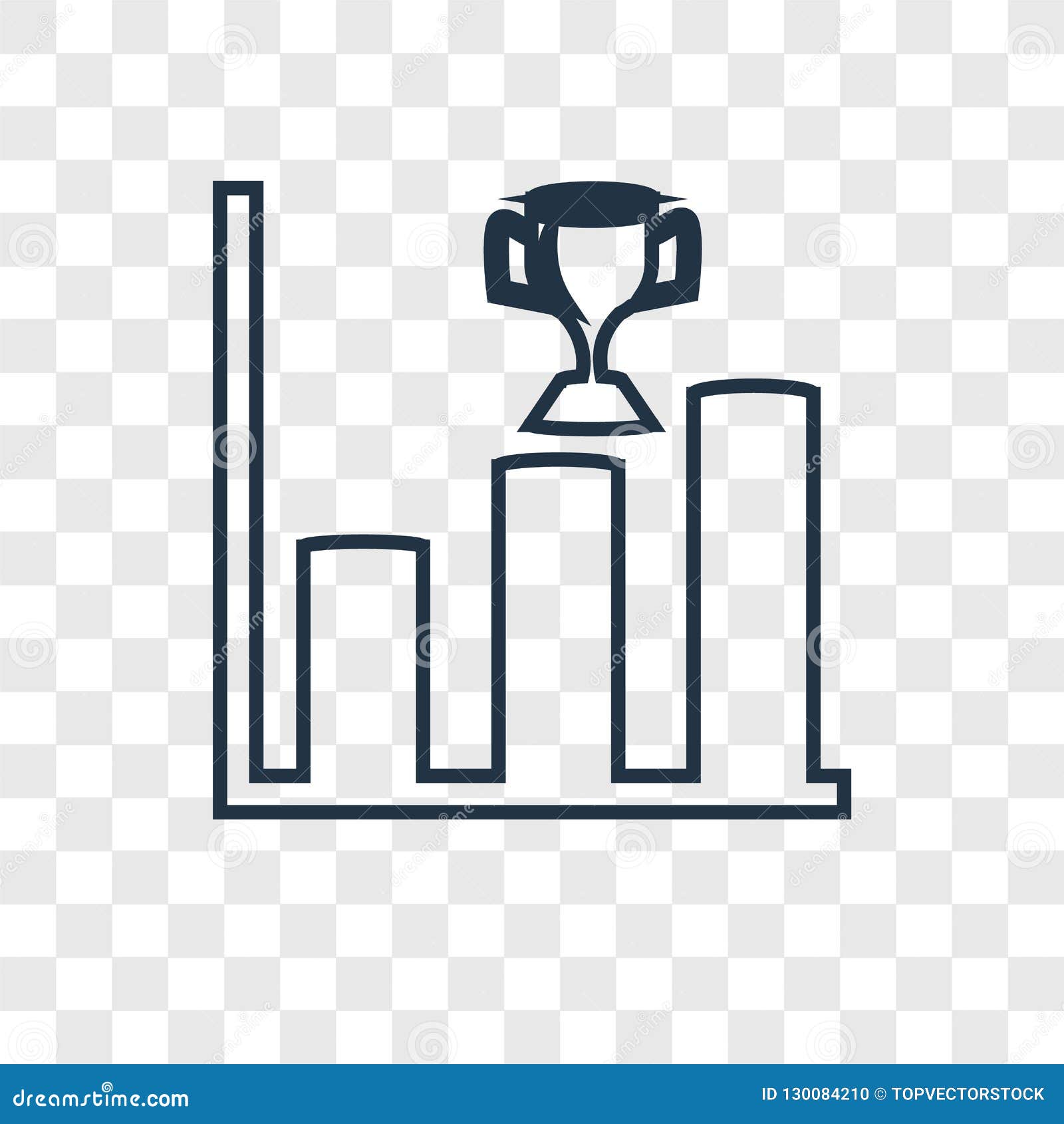 Graph Bar Concept Vector Linear Icon Isolated on Transparent Background ...
