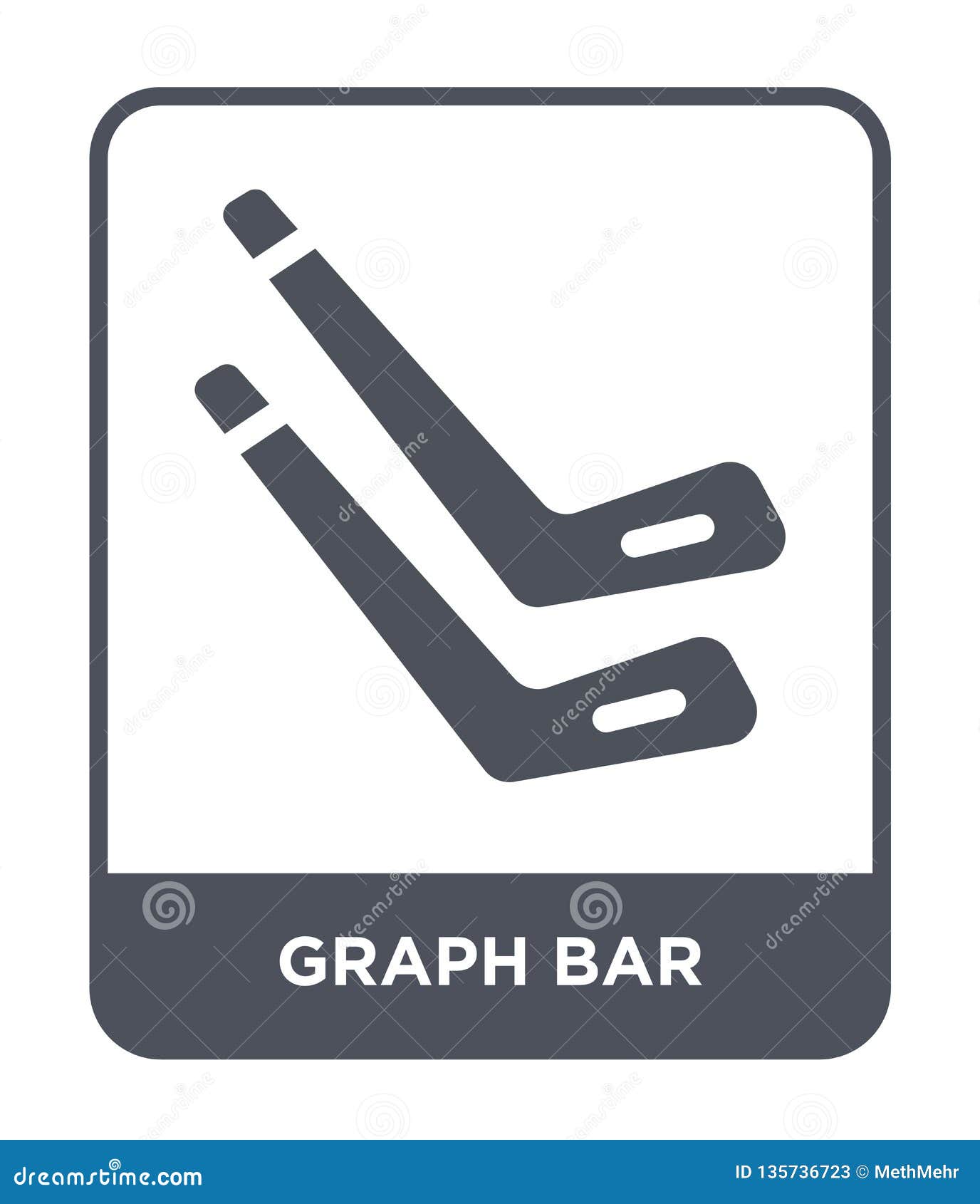 Graph Bar Icon in Trendy Design Style. Graph Bar Icon Isolated on White ...