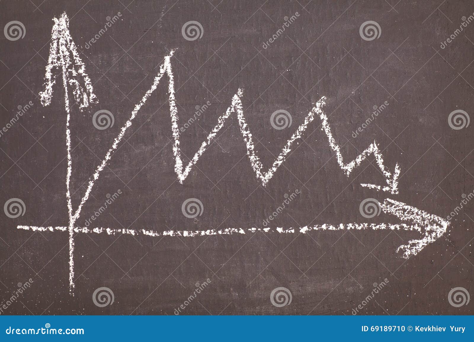 Graph on blackboard stock photo. Image of increase, green - 69189710