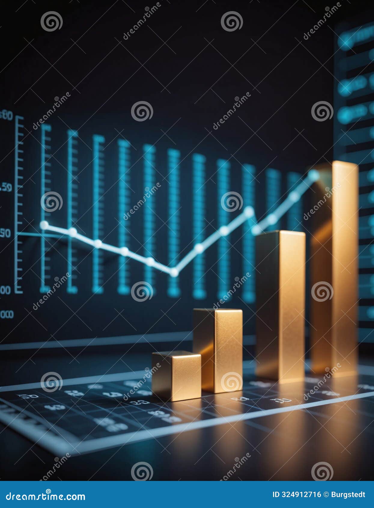 Graph or Block Diagram Shows the Increase or Decrease of Shares, Which ...