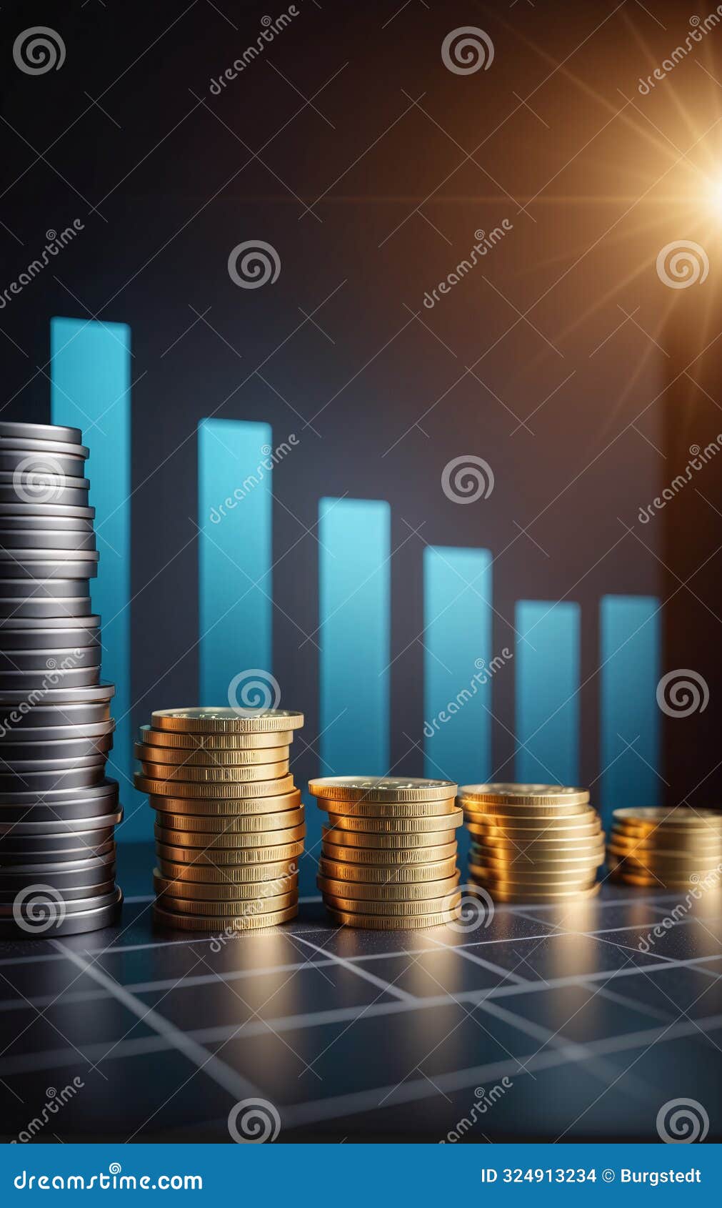 Graph or Block Diagram Shows the Increase or Decrease of Shares, Which ...
