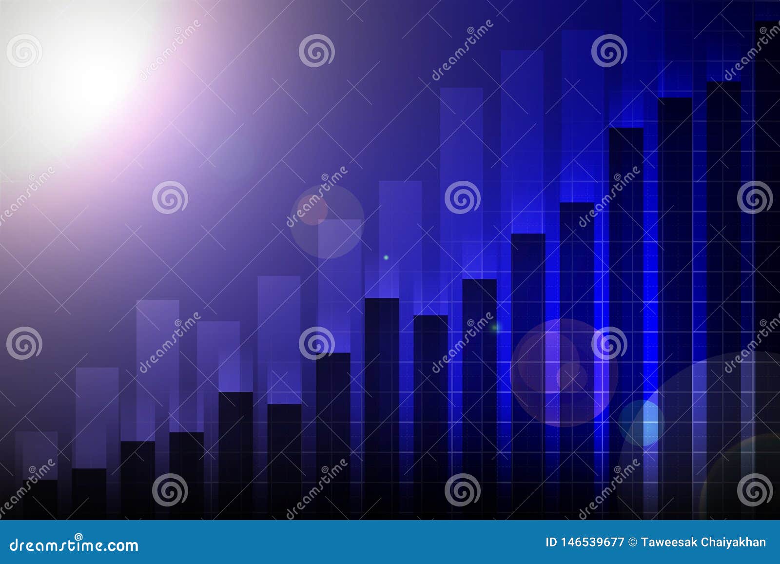 Graph on Blue Abstract Background Stock Illustration - Illustration of ...