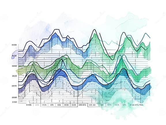 A Graph with a Blue Line and a Green Line Stock Illustration ...