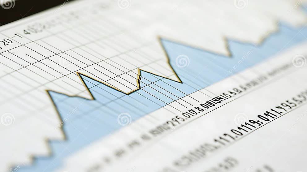 A Graph with a Blue Line and a Red Line Stock Photo - Image of paper ...