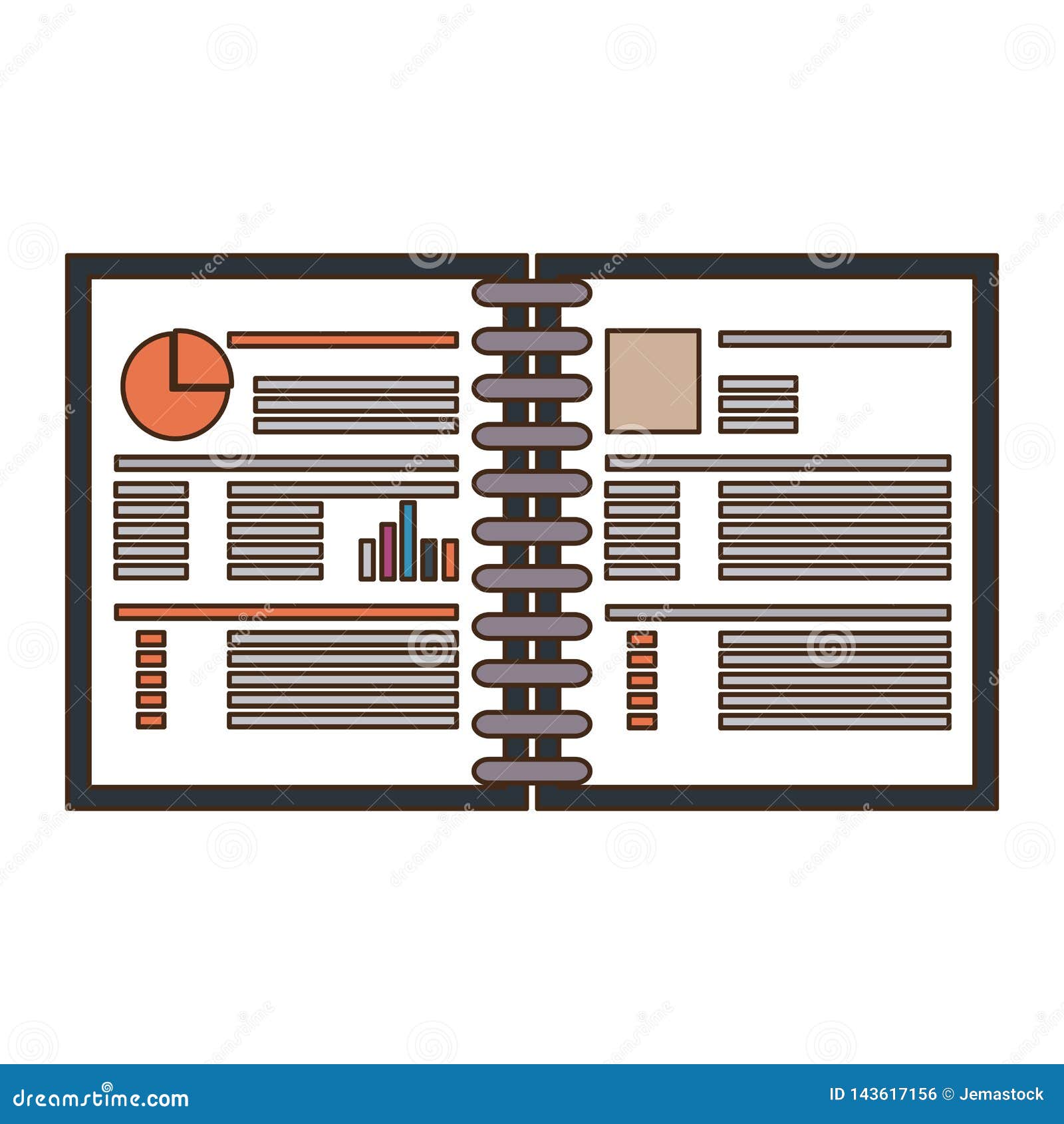Graph book open stock vector. Illustration of isolated - 143617156