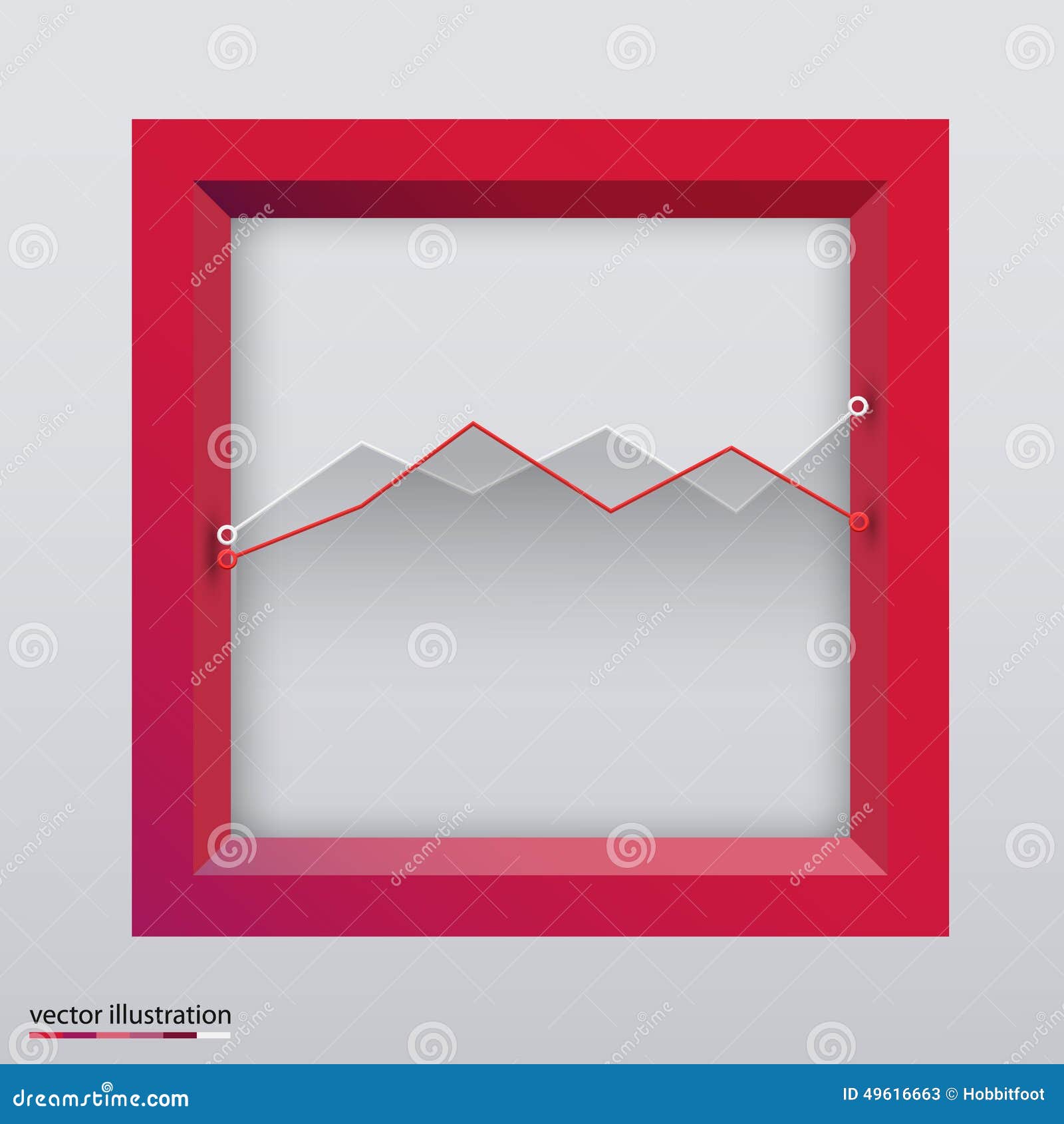 Graph in Box. Vector Illustration Stock Vector - Illustration of ...