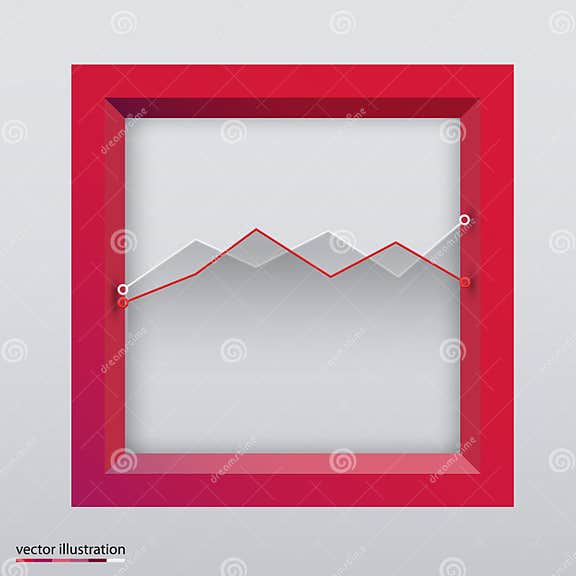 Graph in Box. Vector Illustration Stock Vector - Illustration of ...