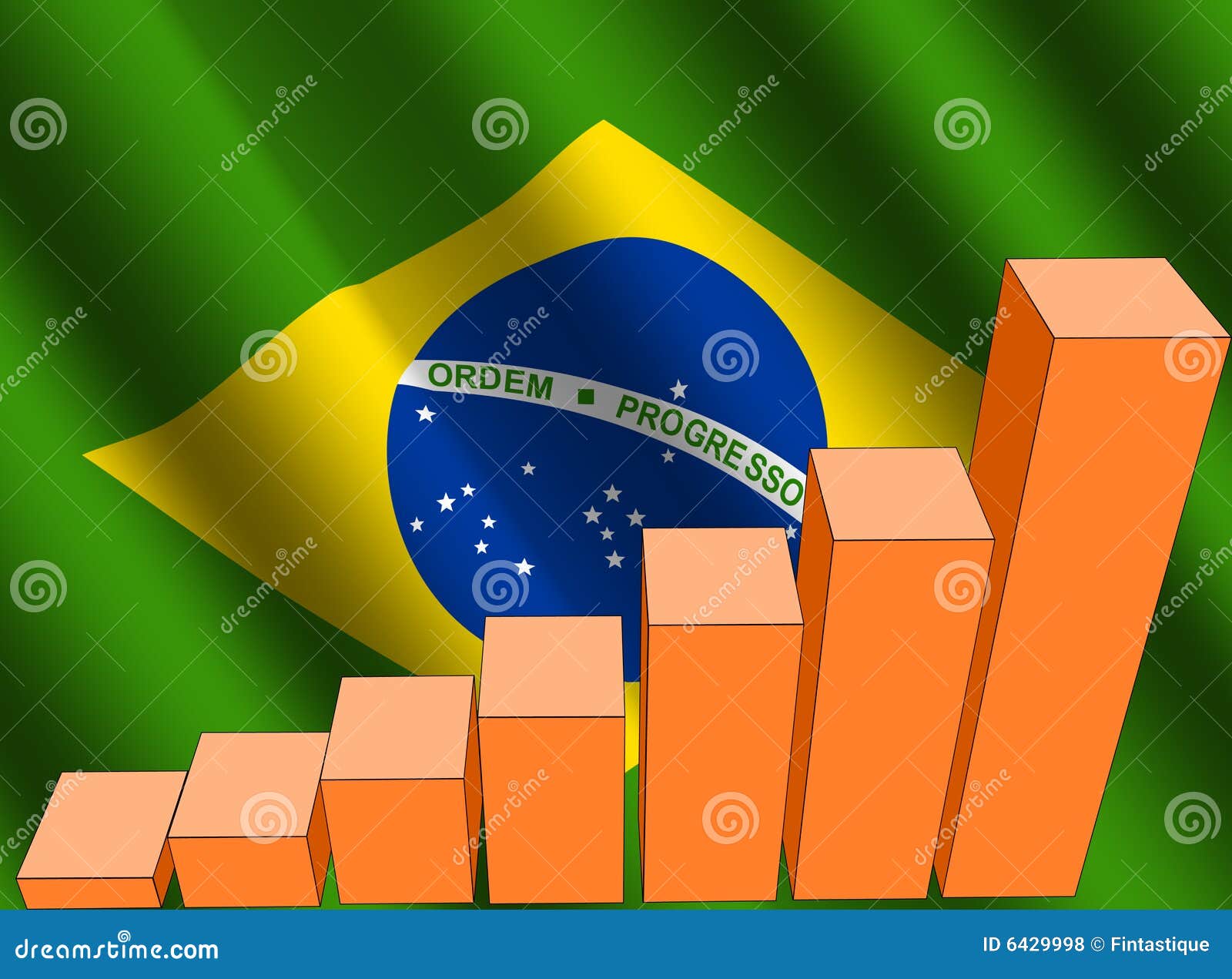 Graph and Brazilian flag stock illustration. Illustration of money ...