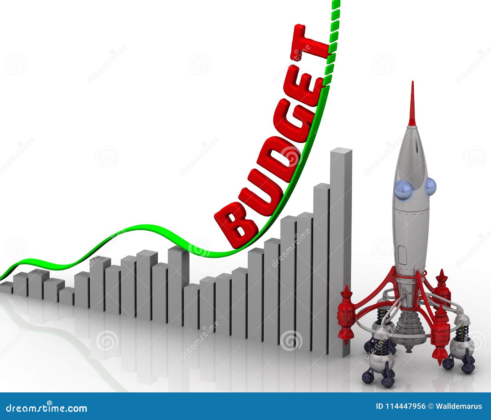 The graph of budget growth stock illustration. Illustration of cash ...