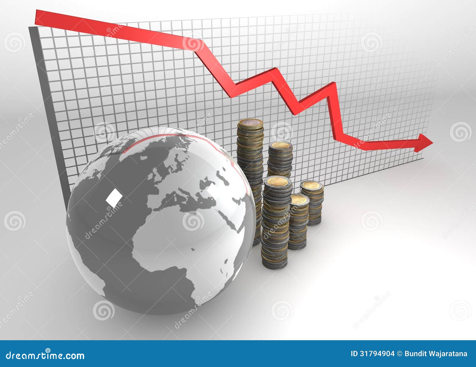 Graph of business (down) stock illustration. Illustration of ...